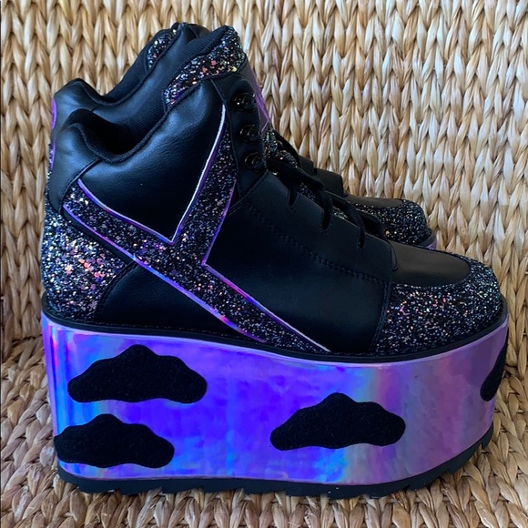 YRU | Shoes | Nib Yru Glitter Night Sky Platforms | Poshmark